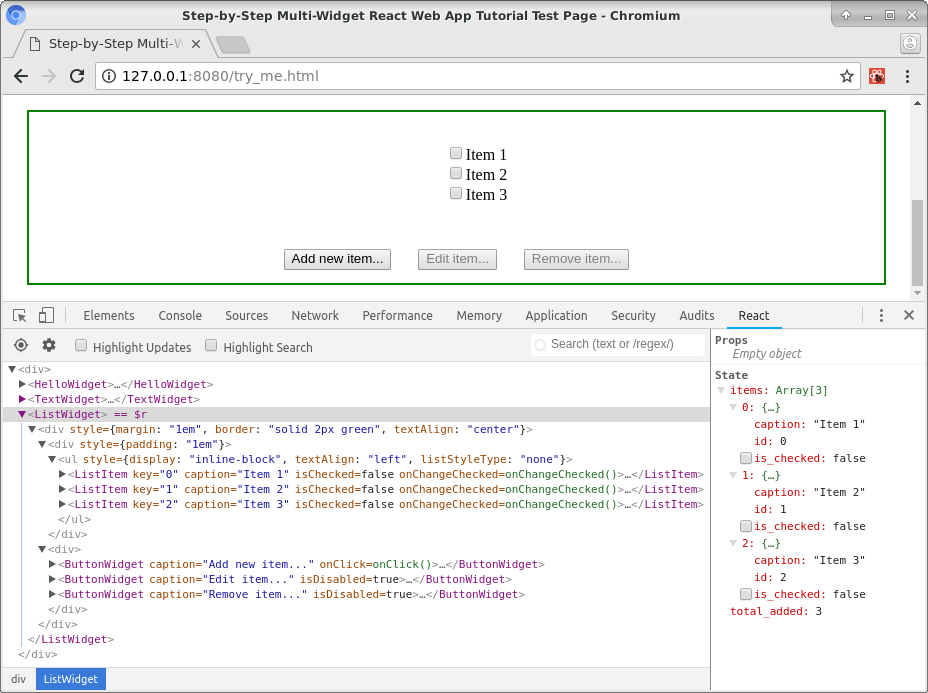 » Building a Multi-Widget React Web App