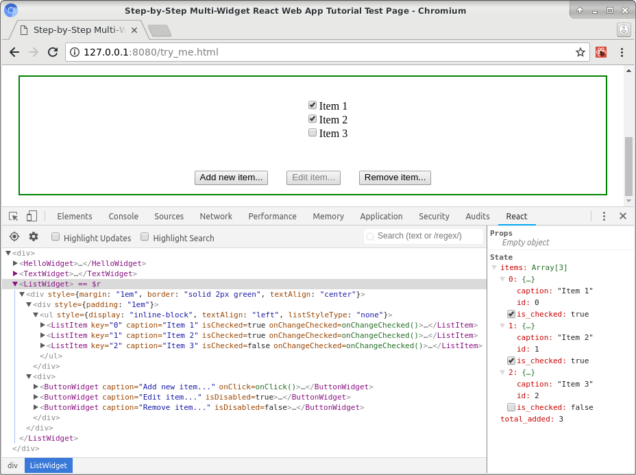 » Building a Multi-Widget React Web App